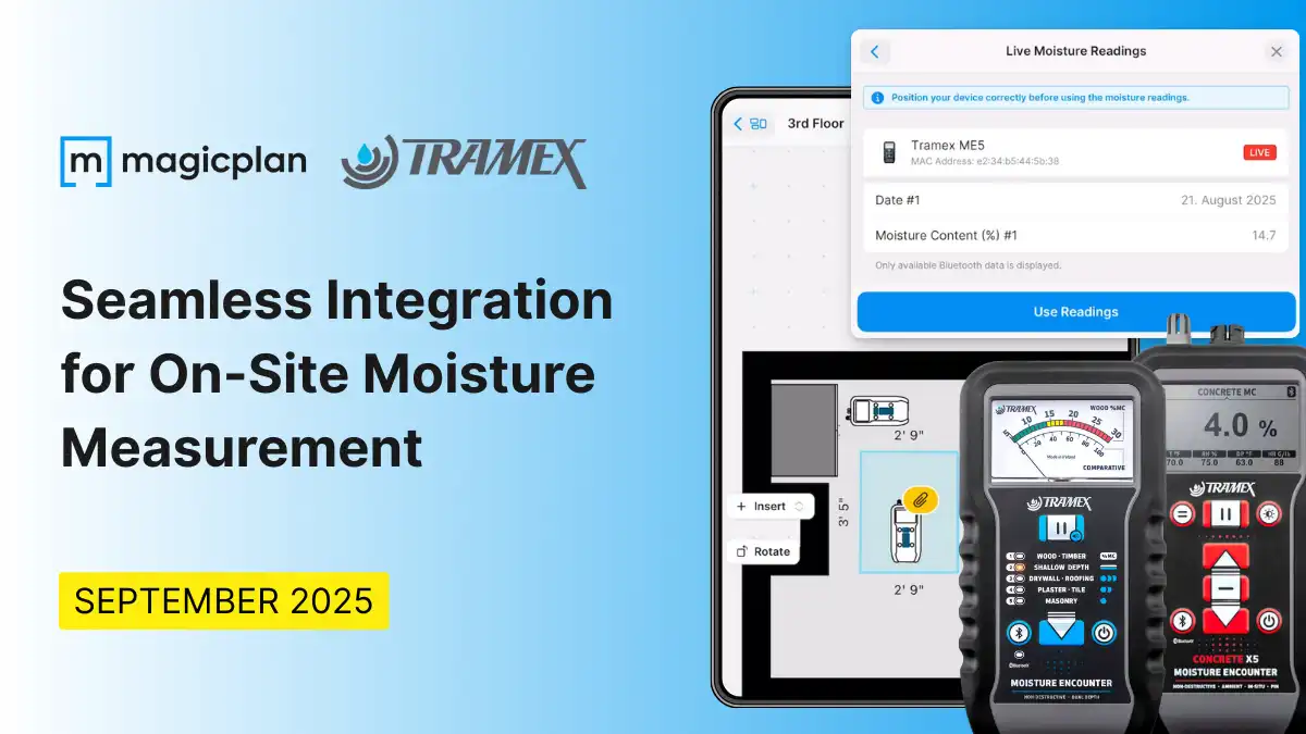 magicplan and Tramex Announce Seamless Integration for On-Site Moisture Measurement